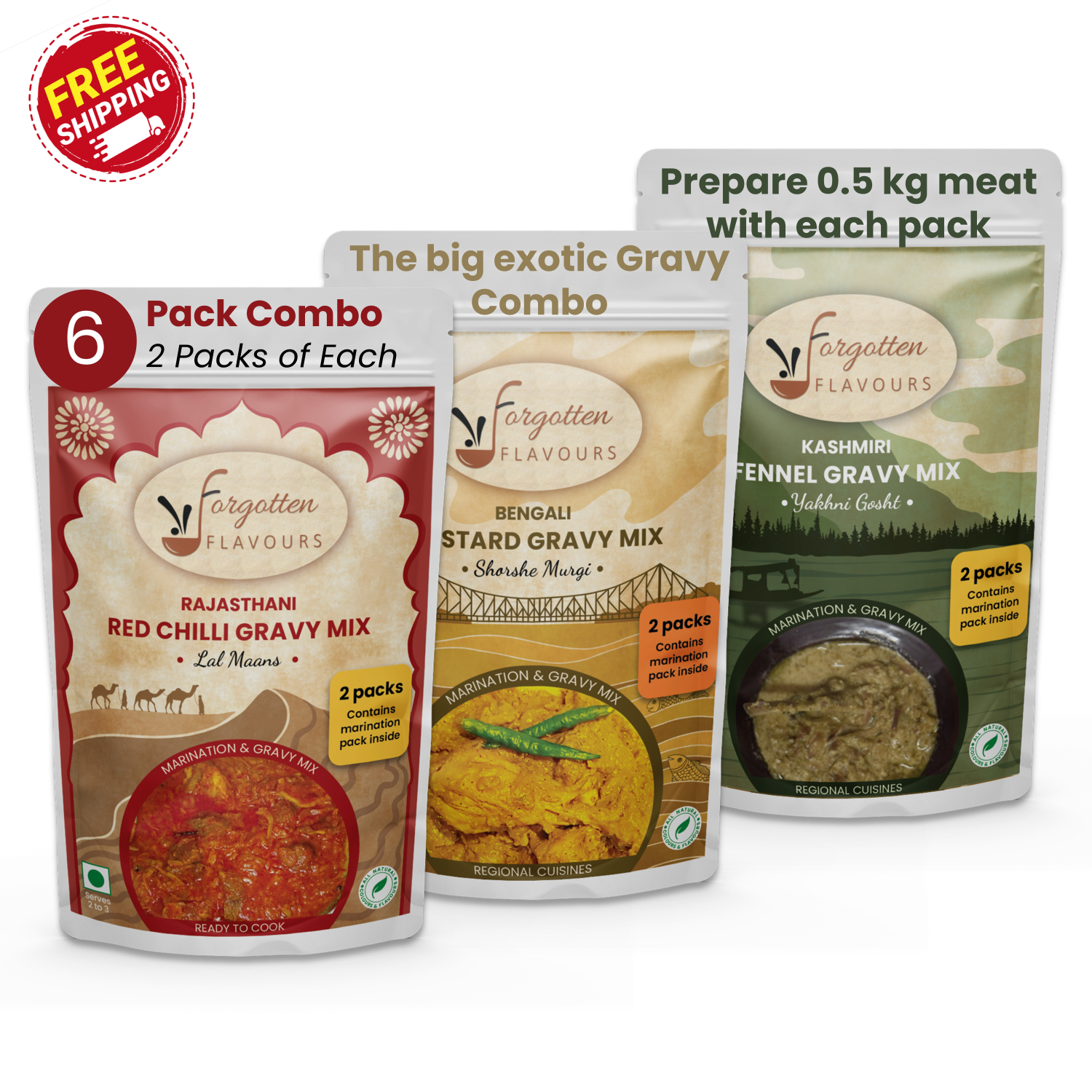 6 Pack Combo| Regional Gravy Mix | No Chopping | Healthy Cooking ...